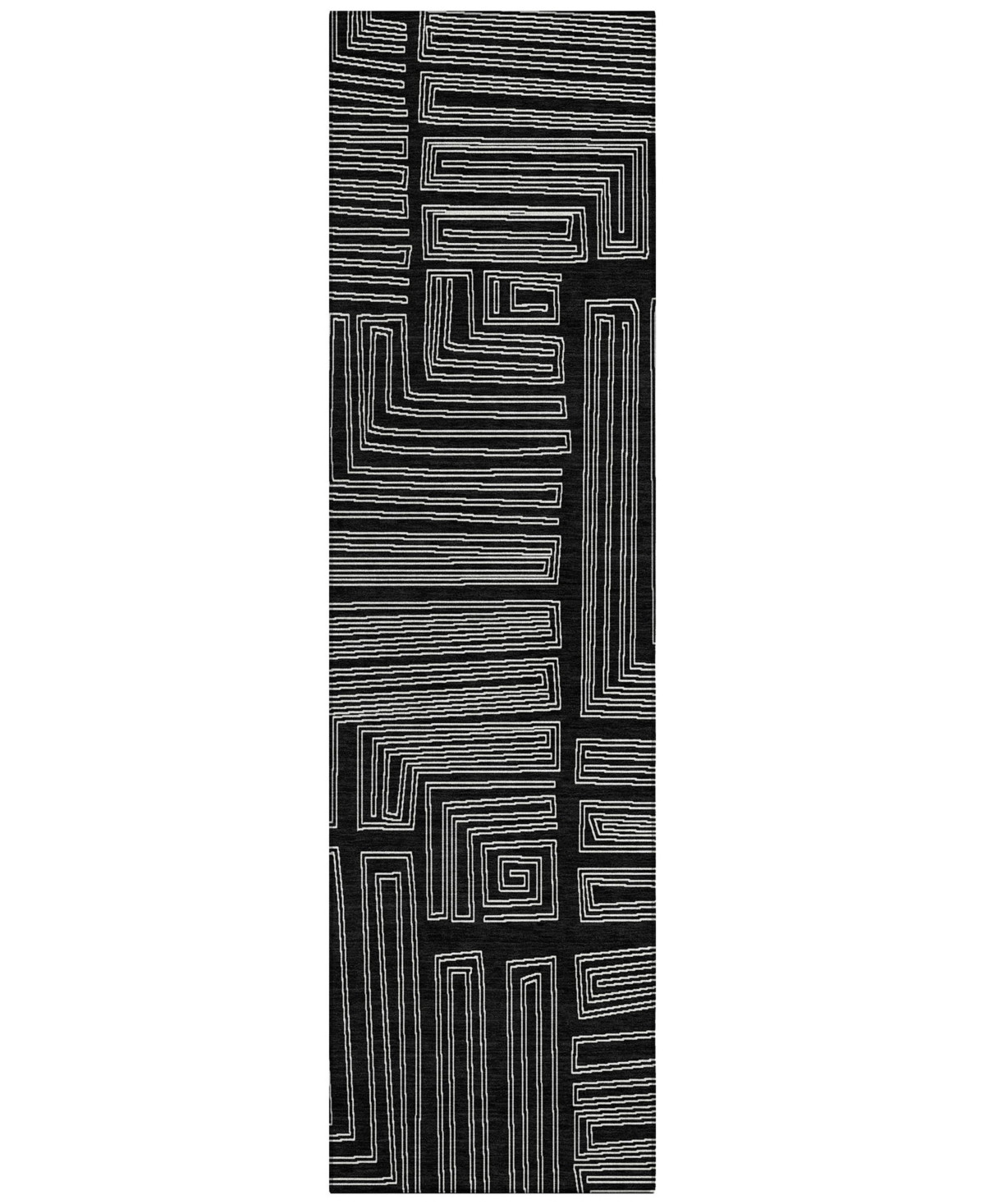 Addison Chantille Machine Washable ACN1045 23x76 Runner Area Rug - Black