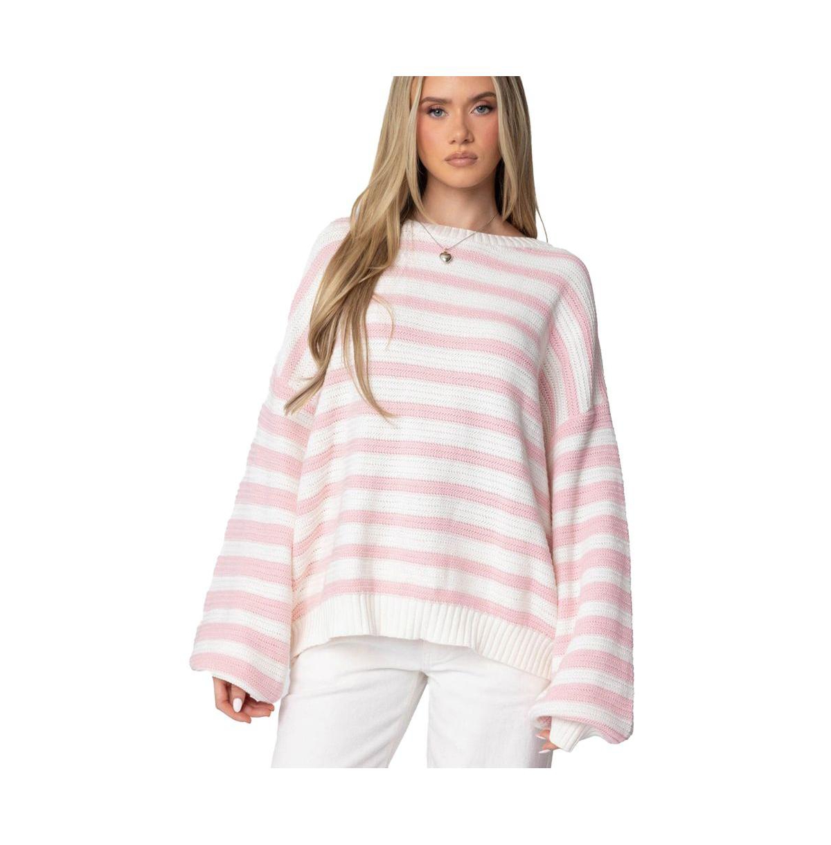 Click here for Womens Aerin oversized sweater - Light-pink-and-cr... prices