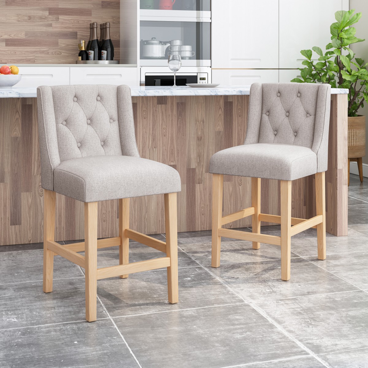 Click here for 27" Wingback Bar Chairs Set of 2 Counter Bar... prices