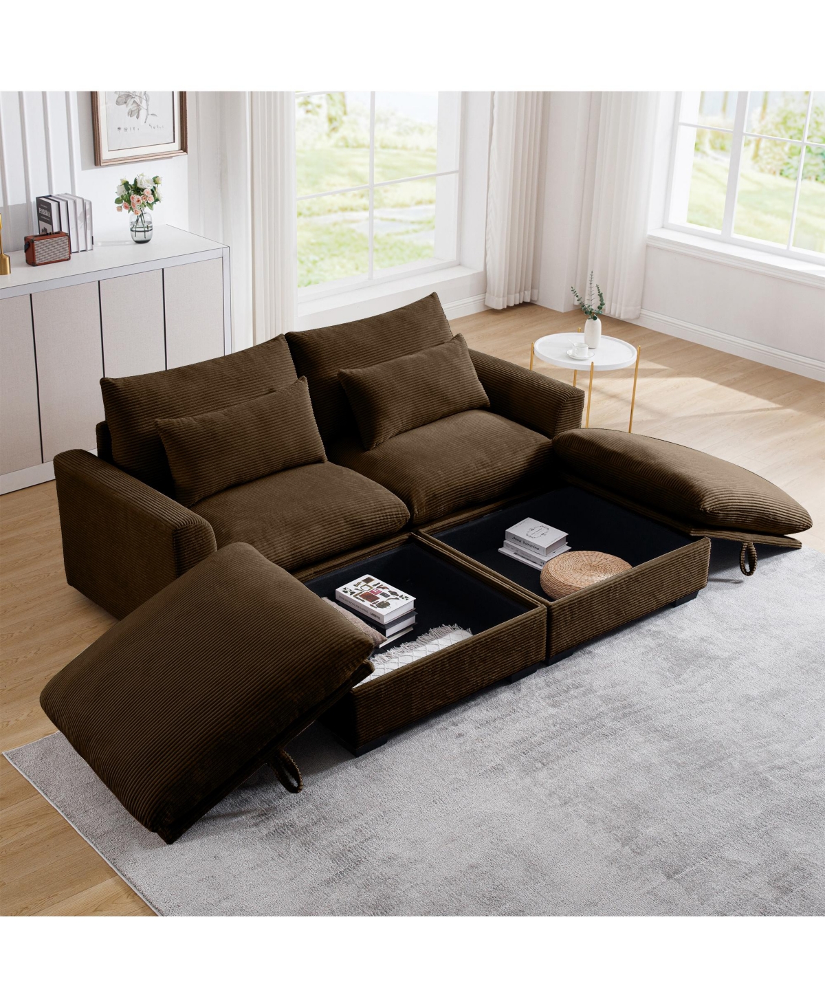 Click here for Streamdale Furniture Corduroy Two-Seater Sofa with... prices