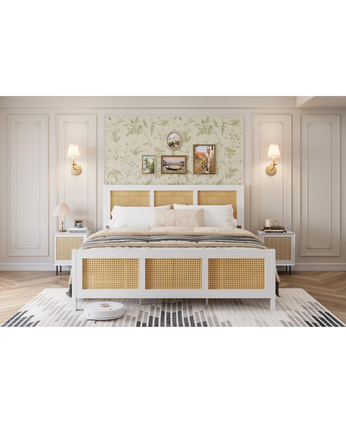 Click here for gaomon Queen Size Rattan Bed Frame with Headboard... prices