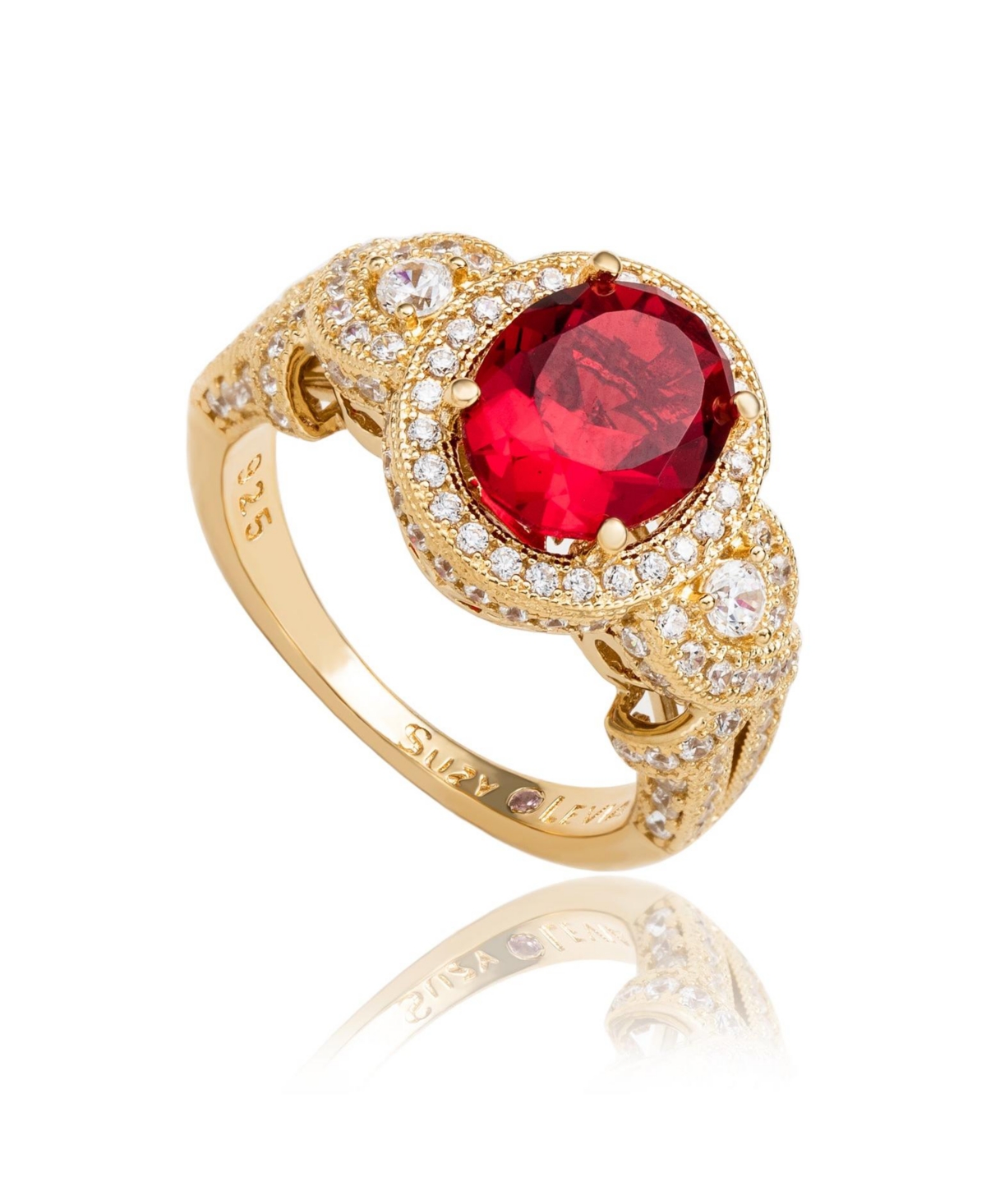 Click here for Suzy Levian Sterling Silver Oval Cubic Zirconia Fr... prices