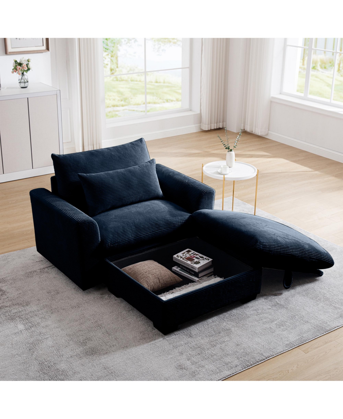 Click here for Streamdale Furniture Bule Corduroy Sofa Couch  Mod... prices