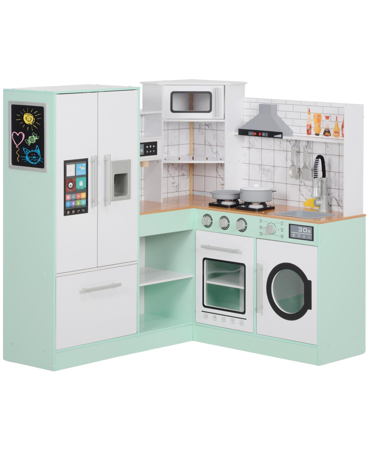 Click here for Qaba Play Kitchen  Corner Kids Kitchen Playset w/... prices