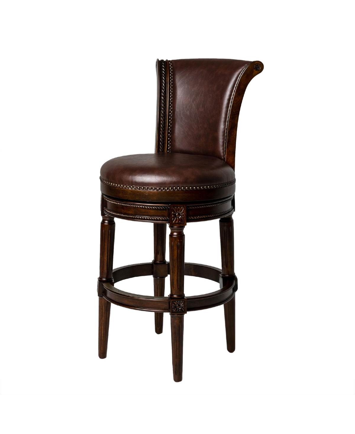Click here for Maven Lane Pullman Wooden Swivel Stool  Dark Walnu... prices