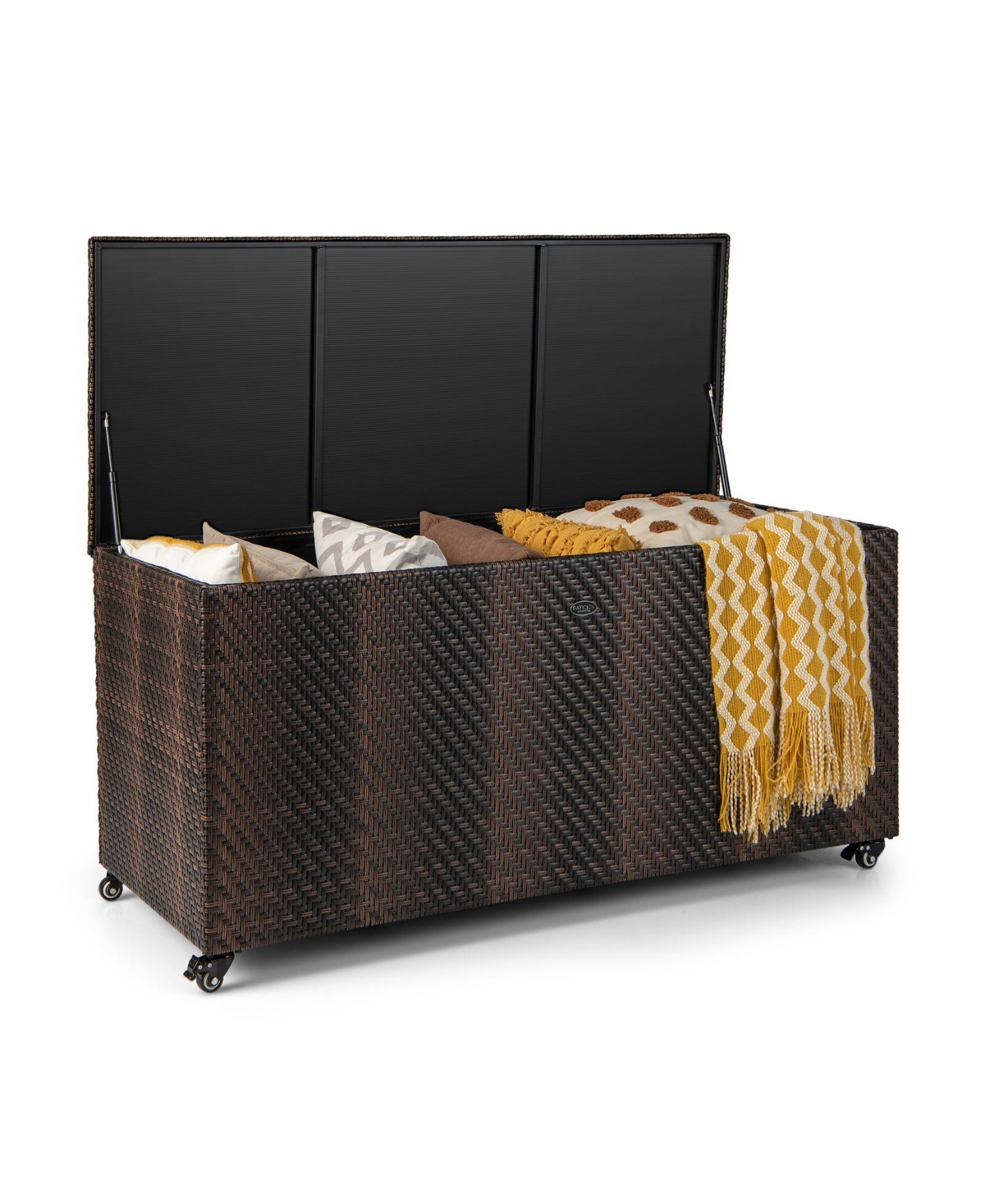 Click here for Gouun 96 Gallon Pe Wicker Outdoor Storage Box with... prices