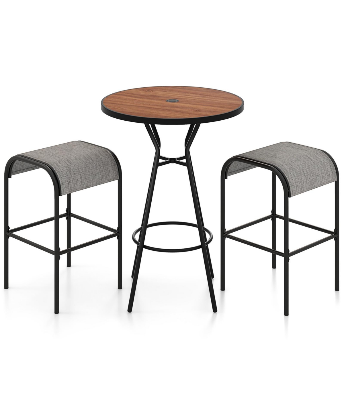 Click here for 3 Pieces Outdoor Round Bar Table Set with 1.6 Inch... prices