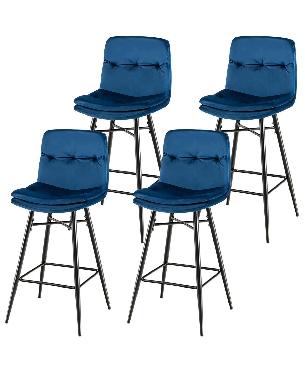 Click here for Gymax 4 Pcs Velvet Bar Stools Bar Height Dining Ch... prices