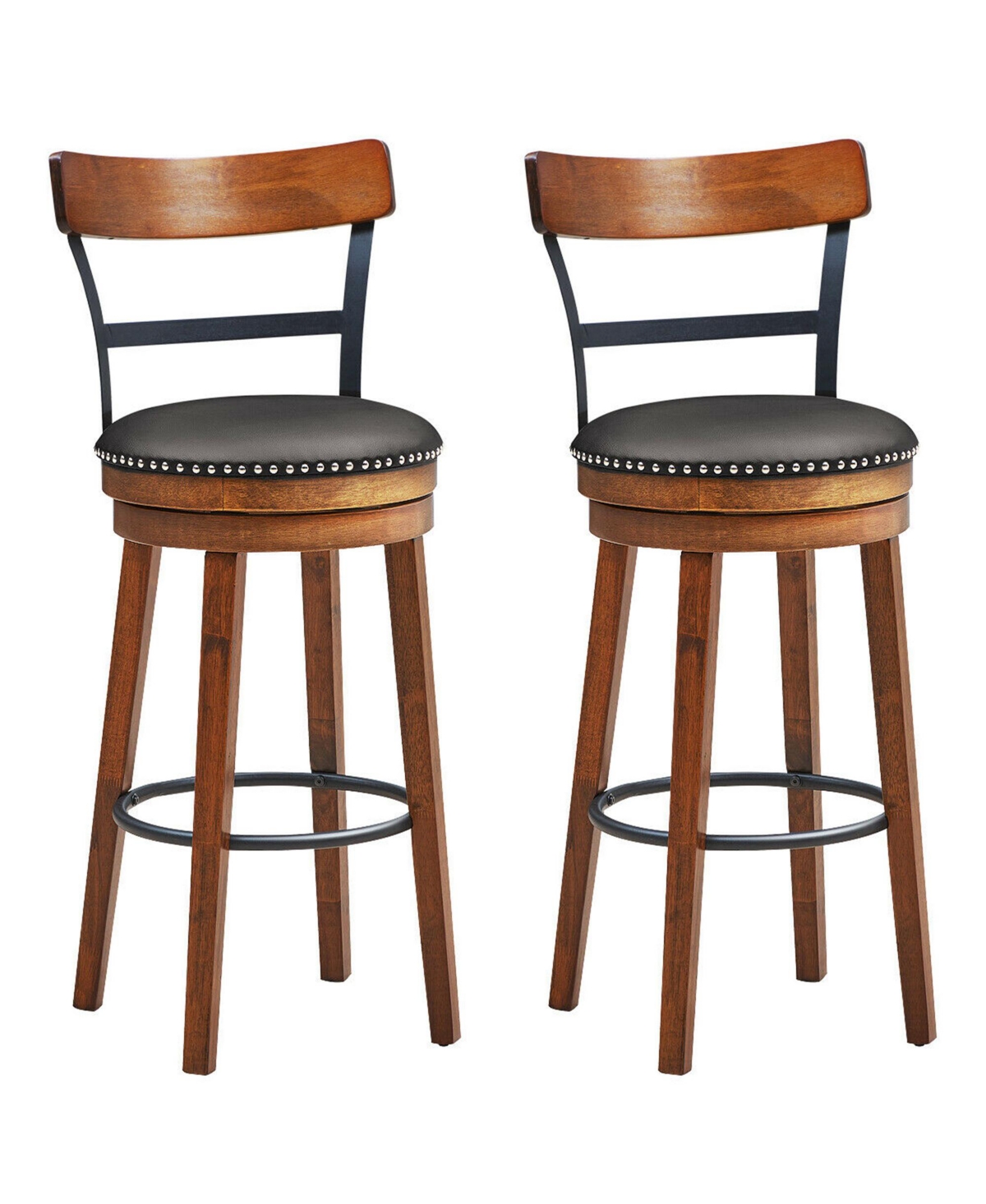 Click here for Gymax Set of 2 BarStool 30.5 Swivel Pub Height Din... prices
