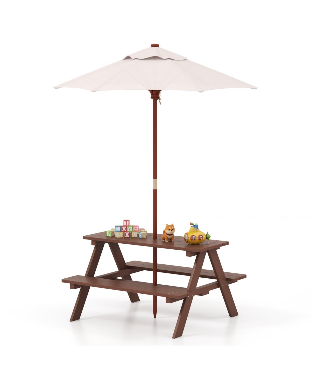 Click here for Gouun Outdoor 4-Seat Kids Picnic Table Bench with... prices