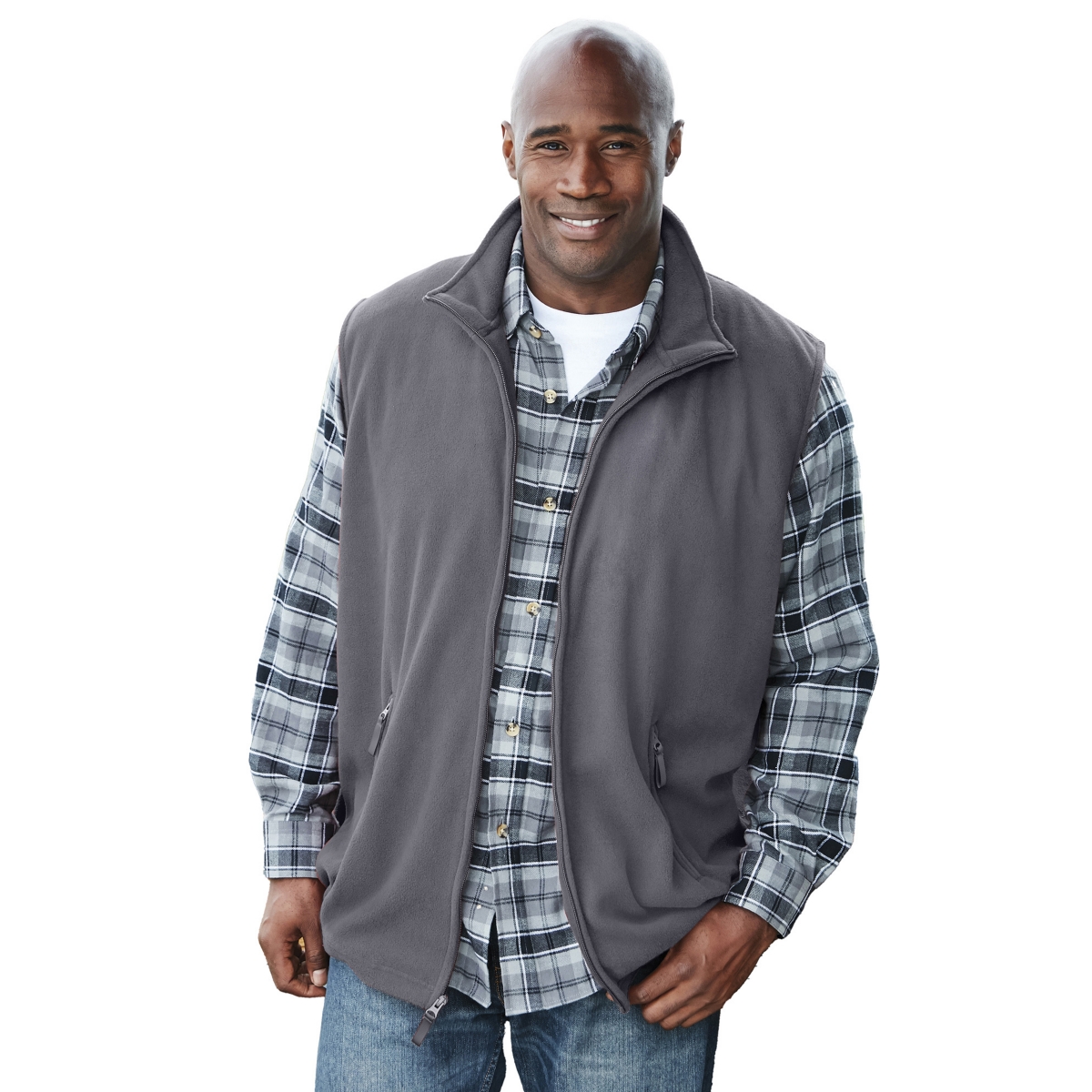 Click here for KingSize Big & Tall Explorer Plush Fleece Zip Vest... prices
