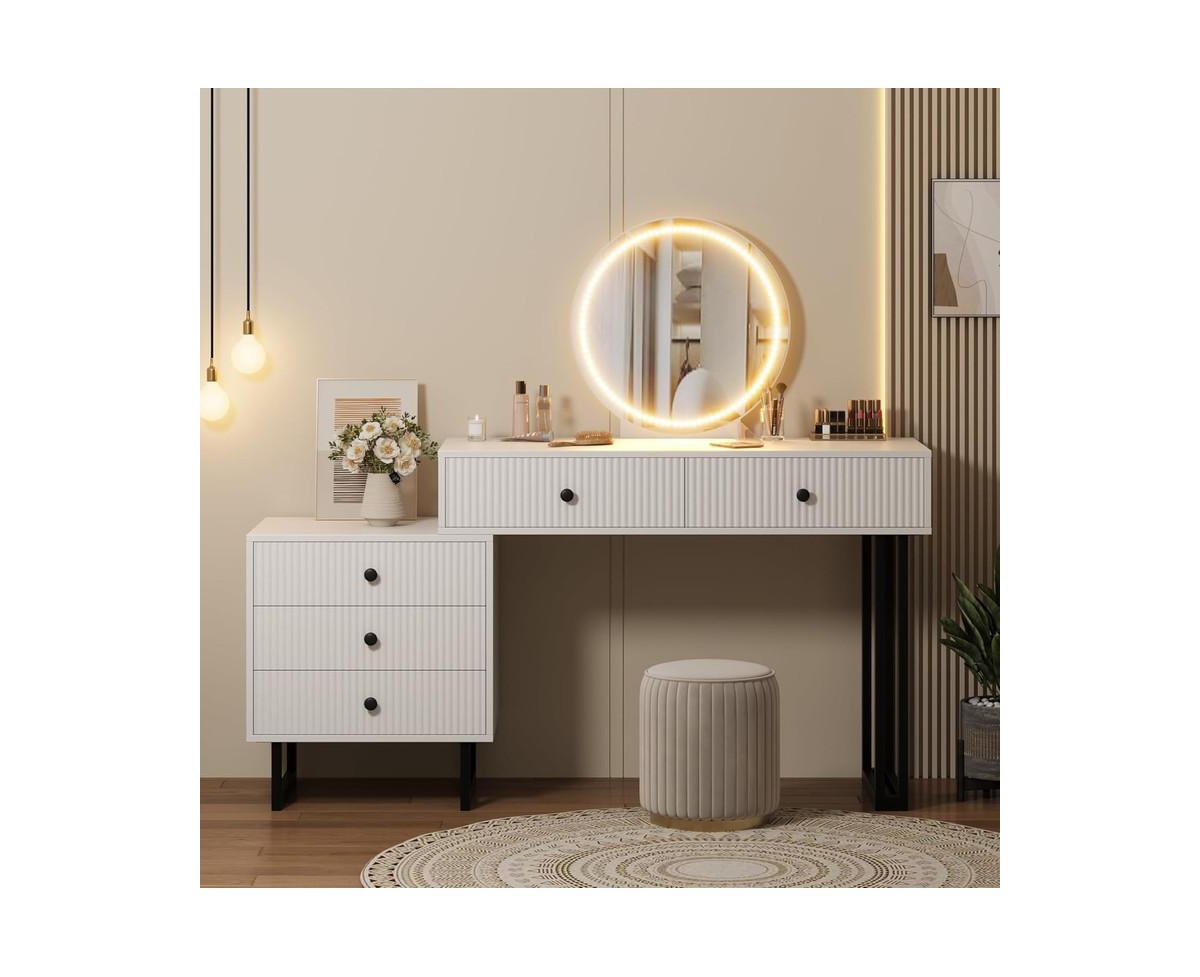 Click here for gaomon Vanity Desk with Mirror and Lights  Small M... prices