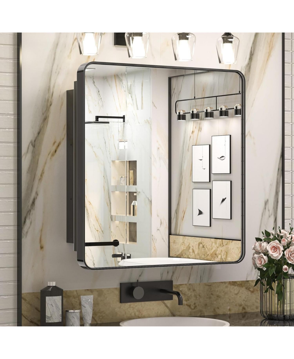 Click here for keonjinn Rectangle Recessed Medicine Cabinet with... prices
