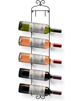 Sorbus 6-Bottle Wall Mounted Wine Rack - Vertical Display with Curved ...