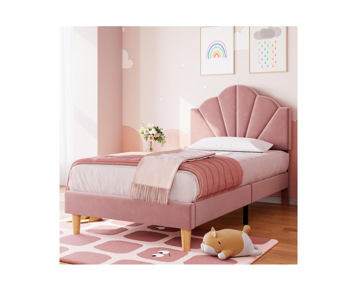 Click here for gaomon Twin Pink Bed Frame  Twin Velvet Upholstere... prices