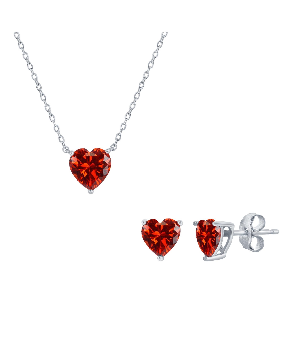 Click here for Simona Sterling Silver  Heart Crystal Earring & Ne... prices