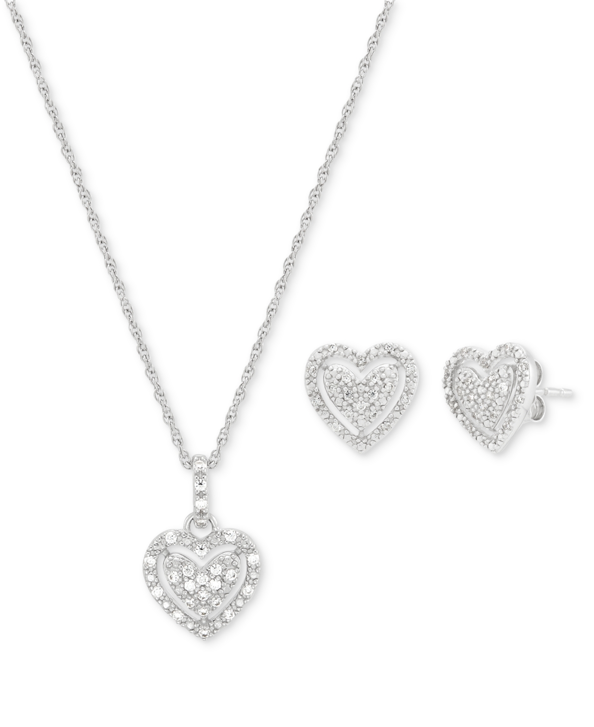 Click here for 2-Pc. Set Diamond Heart Pendant Necklace & Matchin... prices