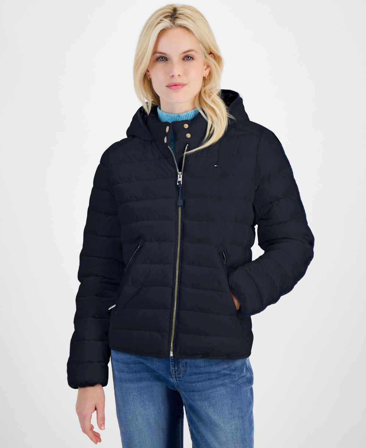 Click here for Tommy Hilfiger Womens Hooded Long-Sleeve Puffer Ja... prices