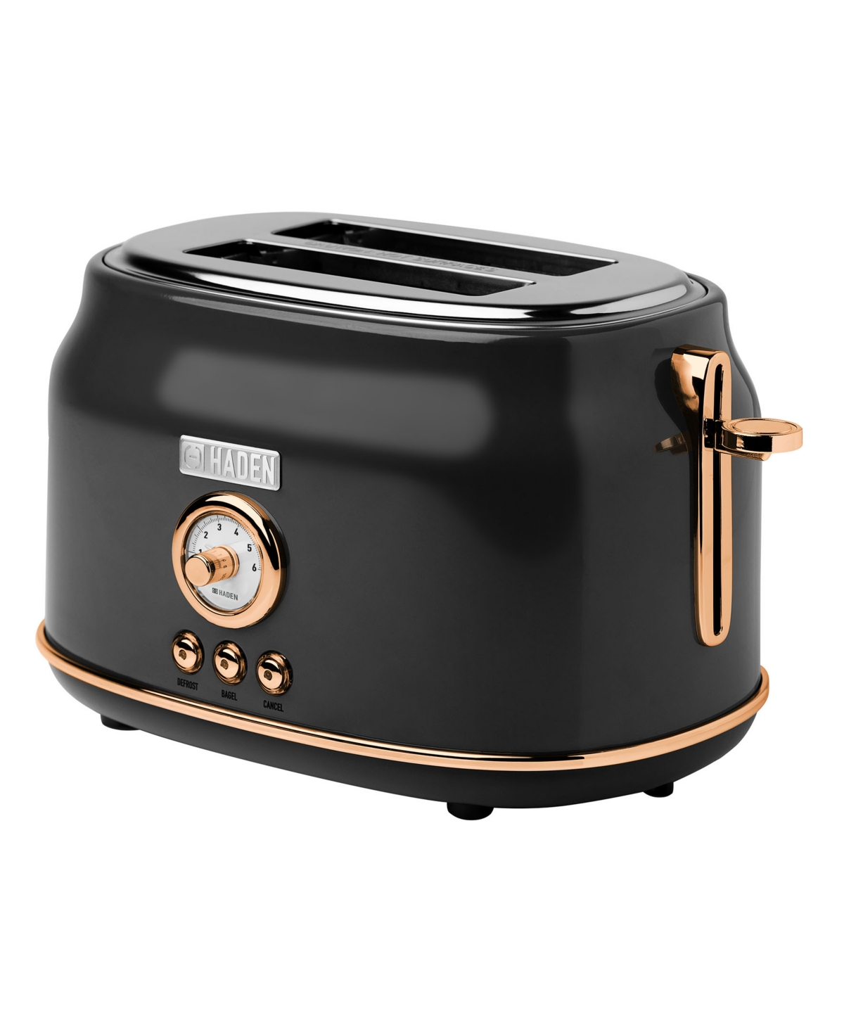 Haden Dorset 2 Slice Stainless Steel Toaster - Black/Copper
