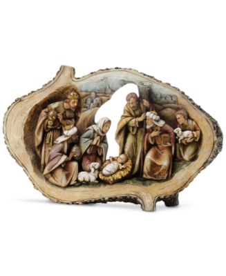 Napco Wood Cut Oval Nativity - Macy's