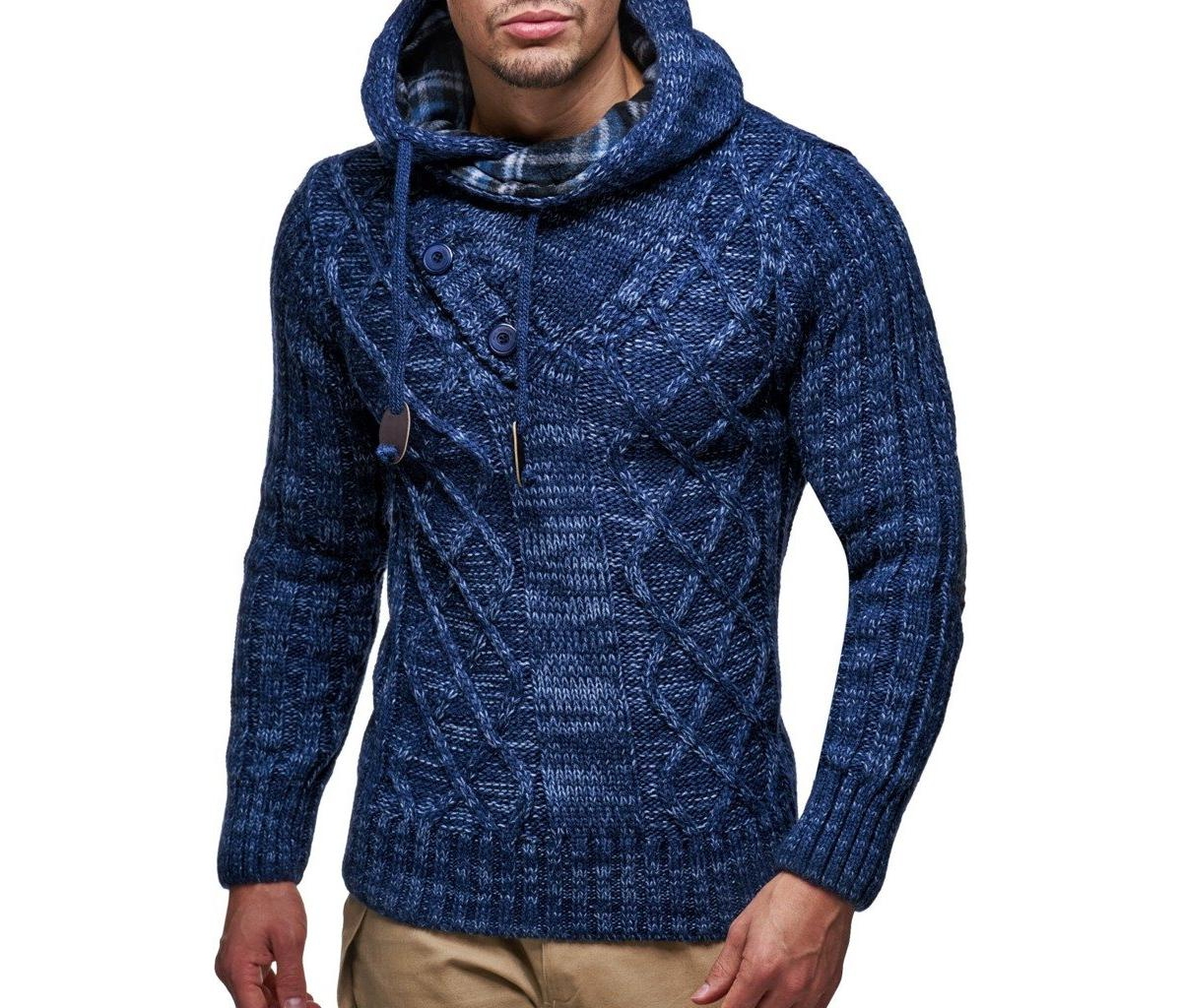 Click here for Leif Nelson Mens Knitted Hooded Sweater - Stylish... prices