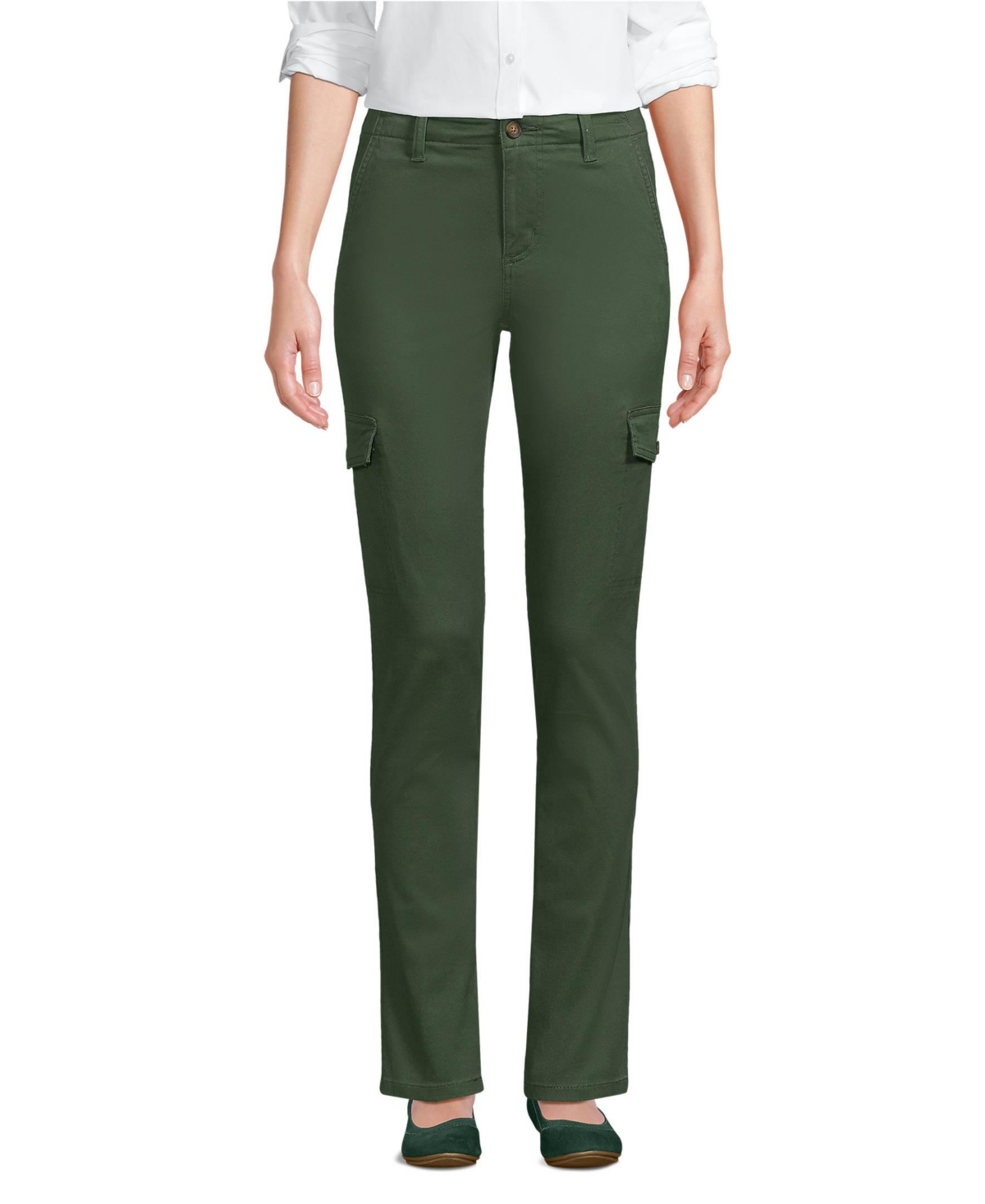 Click here for Lands End Womens Mid Rise Slim Cargo Chino Pants -... prices