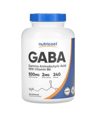 Nutricost GABA With Vitamin B6 500 mg - 240 Capsules - Macy's