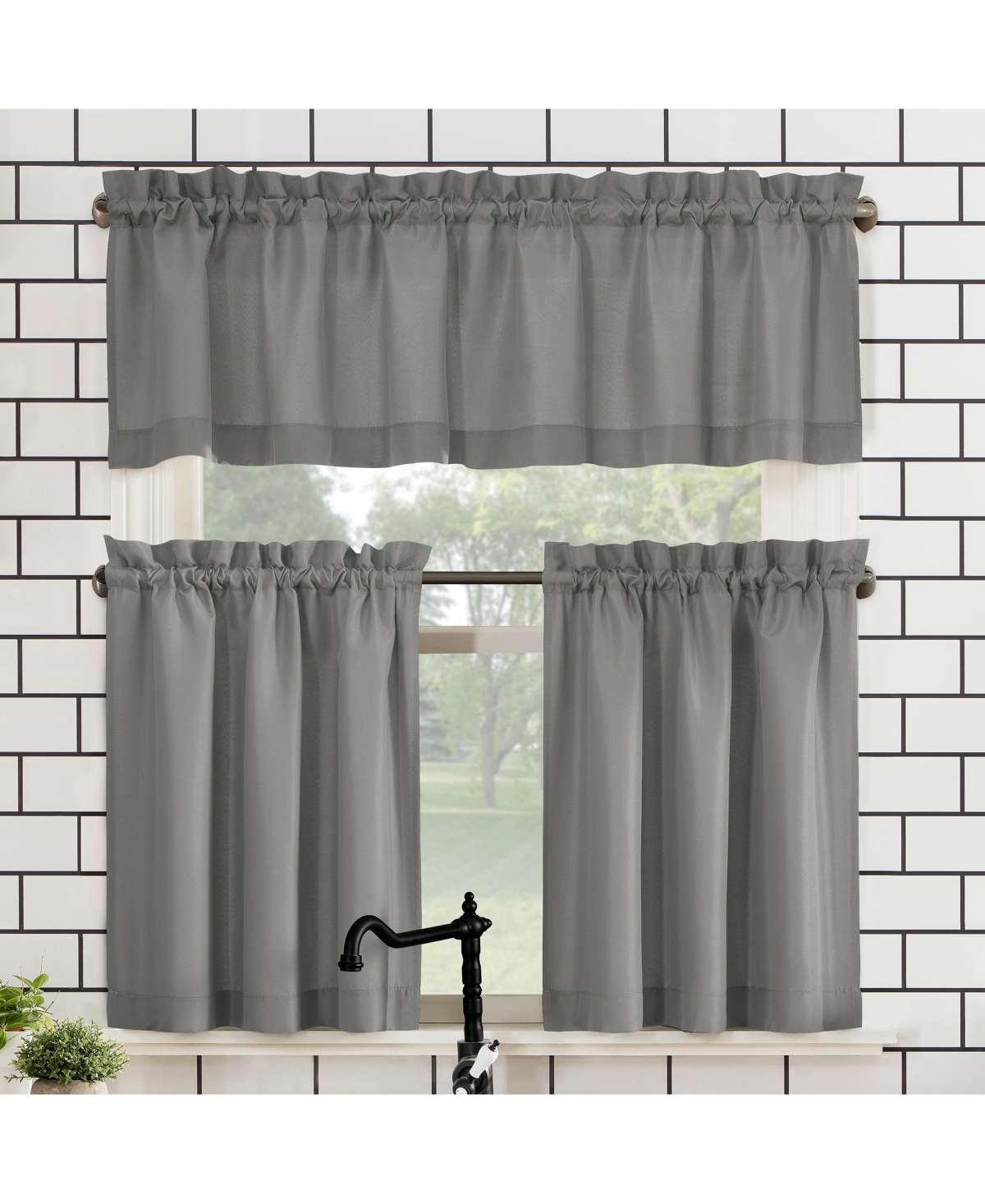 Click here for Martine Microfiber Semi-Sheer Rod Pocket Kitchen C... prices