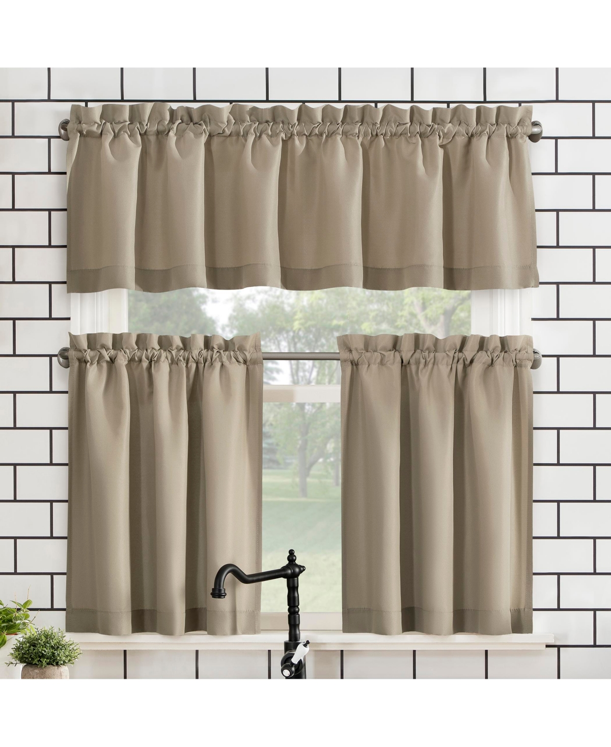 Click here for Martine Microfiber Semi-Sheer Rod Pocket Kitchen C... prices
