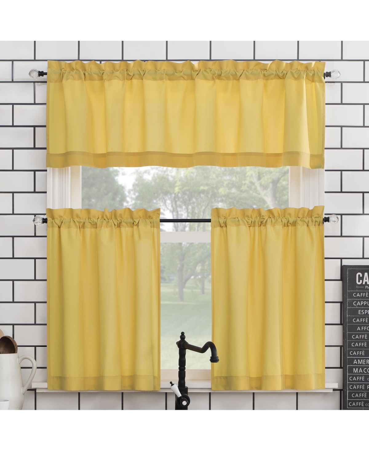 Click here for Martine Microfiber Semi-Sheer Rod Pocket Kitchen C... prices