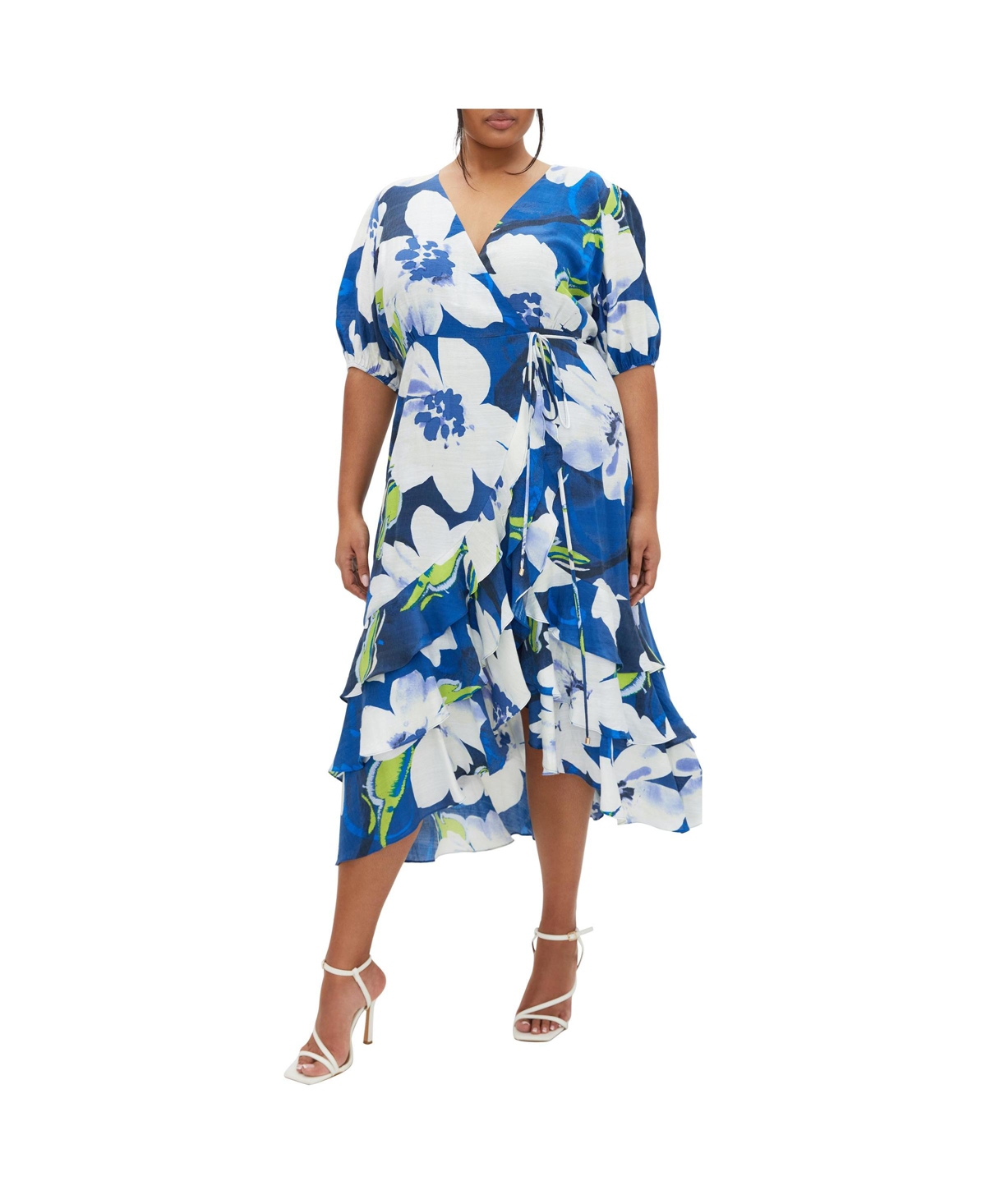 Click here for City Chic Plus Size Bea Floral Dress - Limelight f... prices