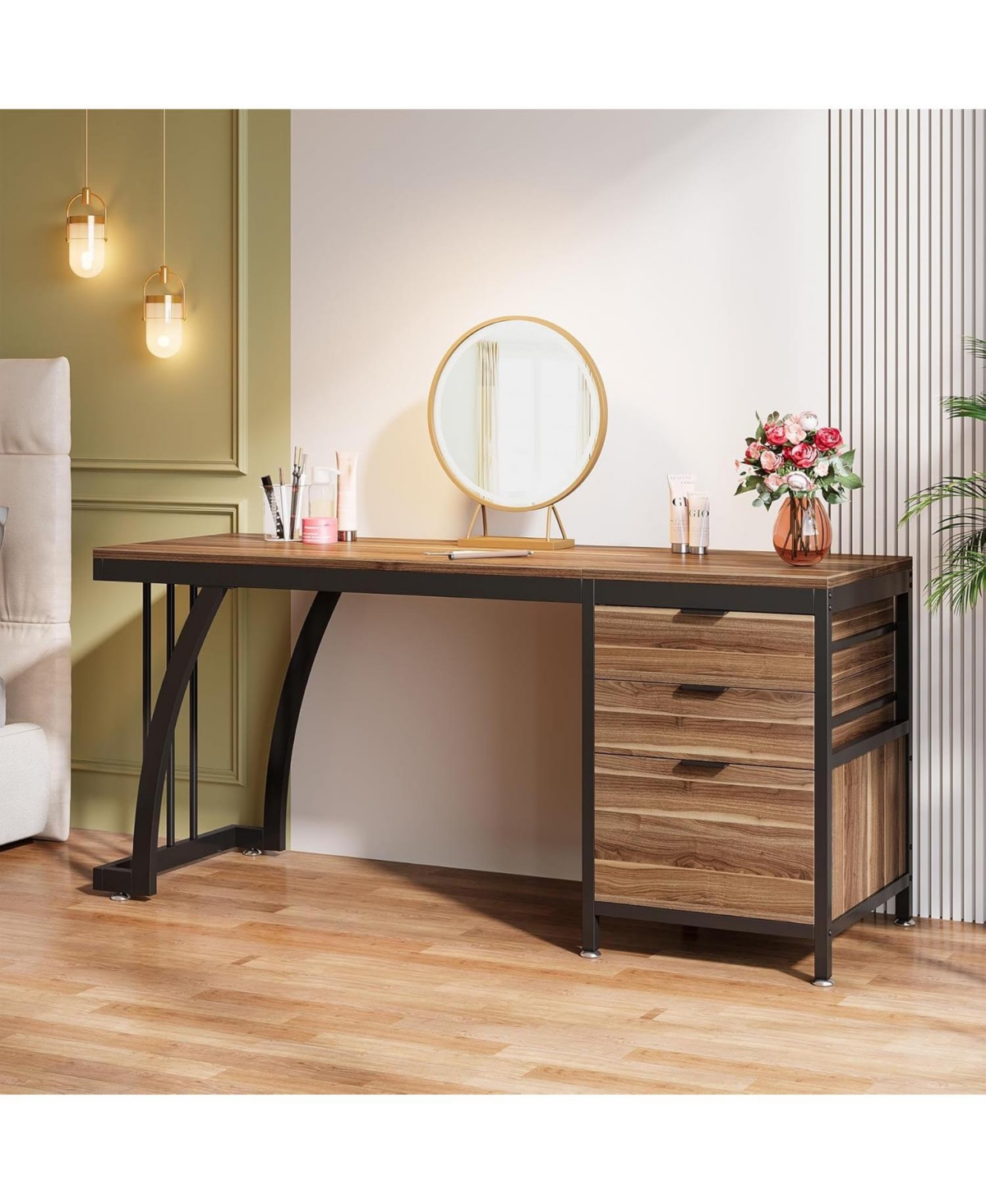 Click here for Tribesigns Vanity Desk with 3 Drawers  59-Inch Chi... prices