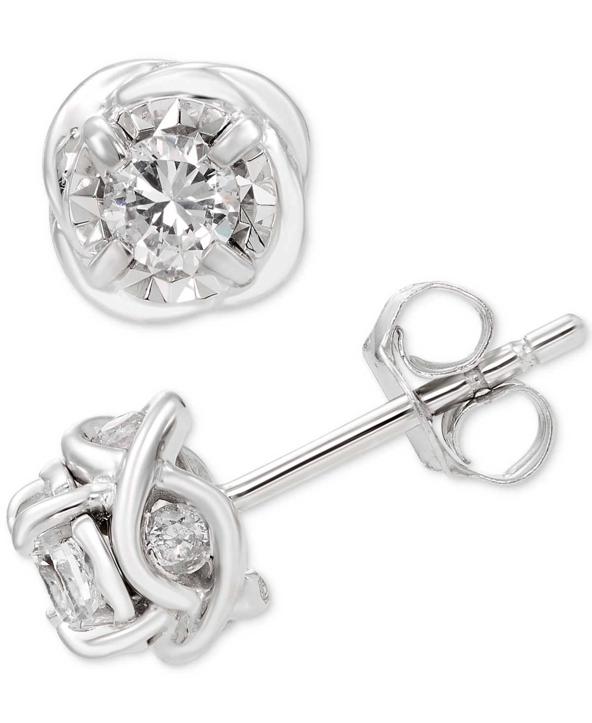 Click here for Diamond Love Knot Earrings (1/2 ct. t.w.) in 14k W... prices
