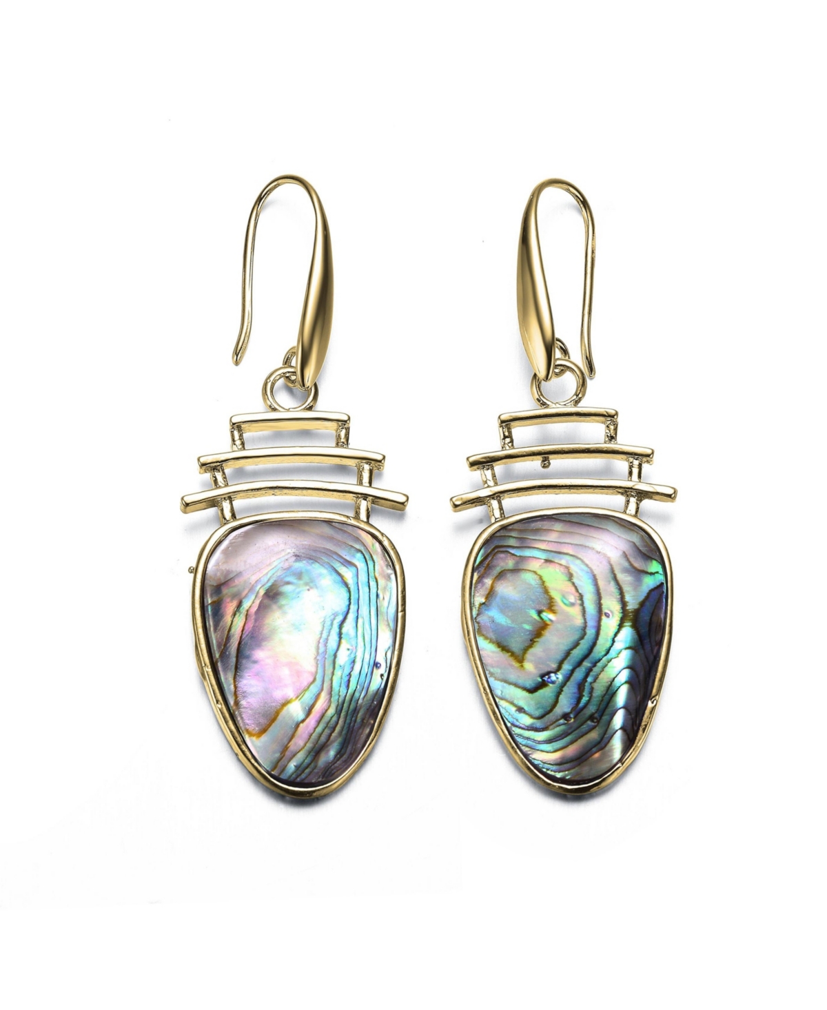 Click here for Sterling Silver 14K Gold Plated Abalone Pear Drop... prices