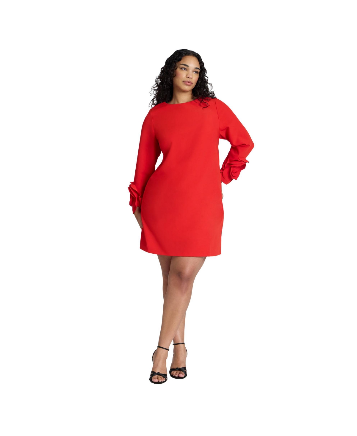 Click here for Eloquii Womens Plus Size Rosette Sleeve Mini Dress... prices