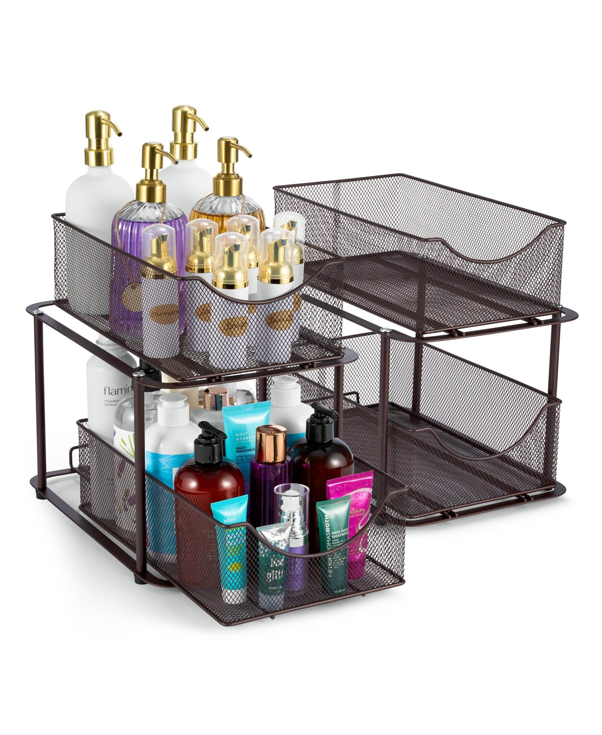 Click here for Sorbus 2 Pack 2 Tier Baskets with Mesh Sliding Dra... prices
