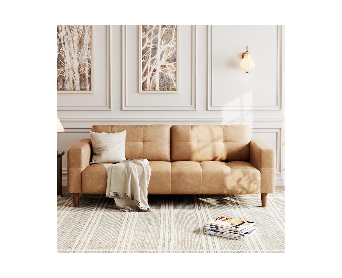 Click here for gaomon 3-Seater Sofa Couch  83 Wide Faux Leather S... prices