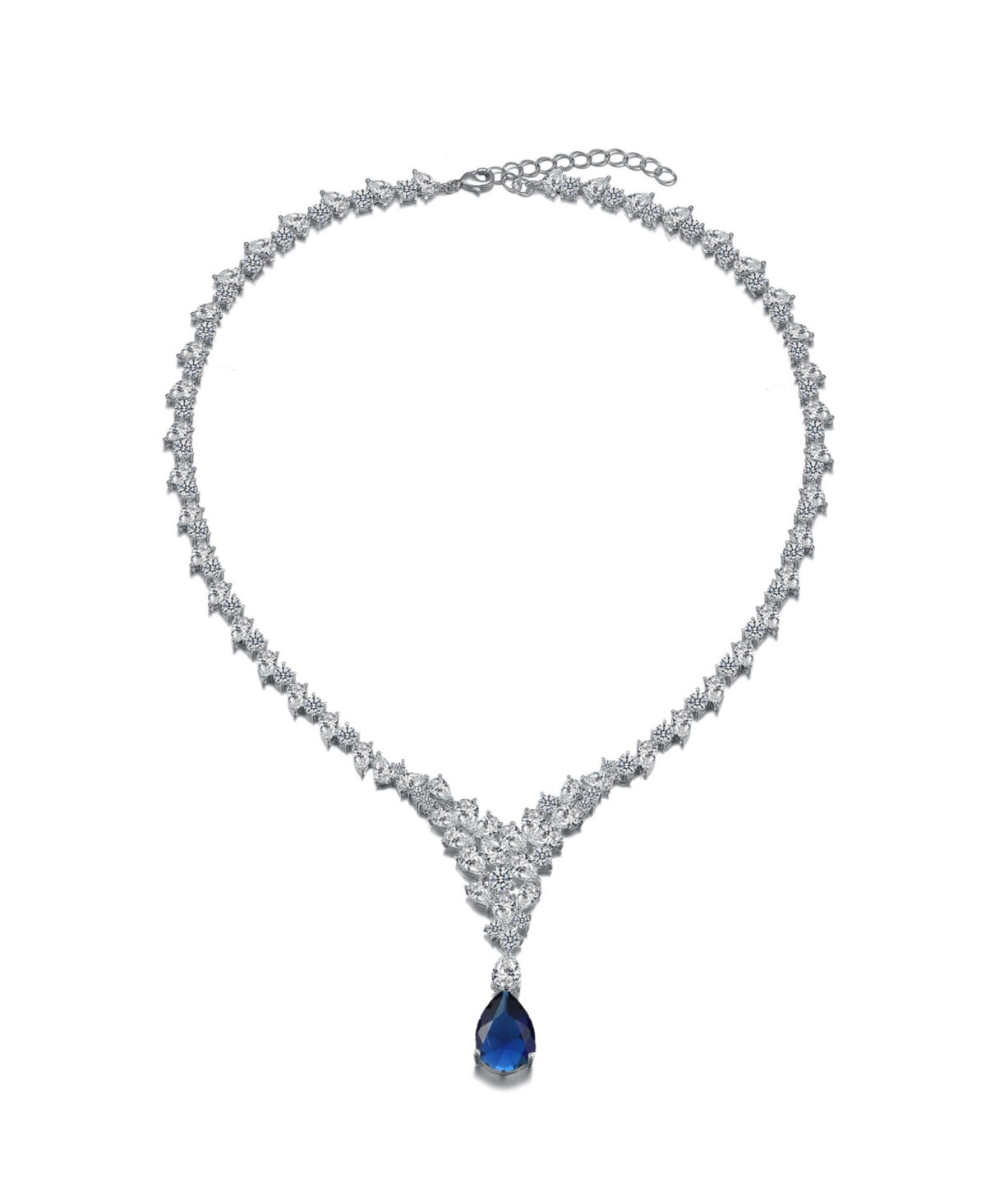 Click here for Modern White Gold Plated Cubic ZIrconia Cluster Y-... prices