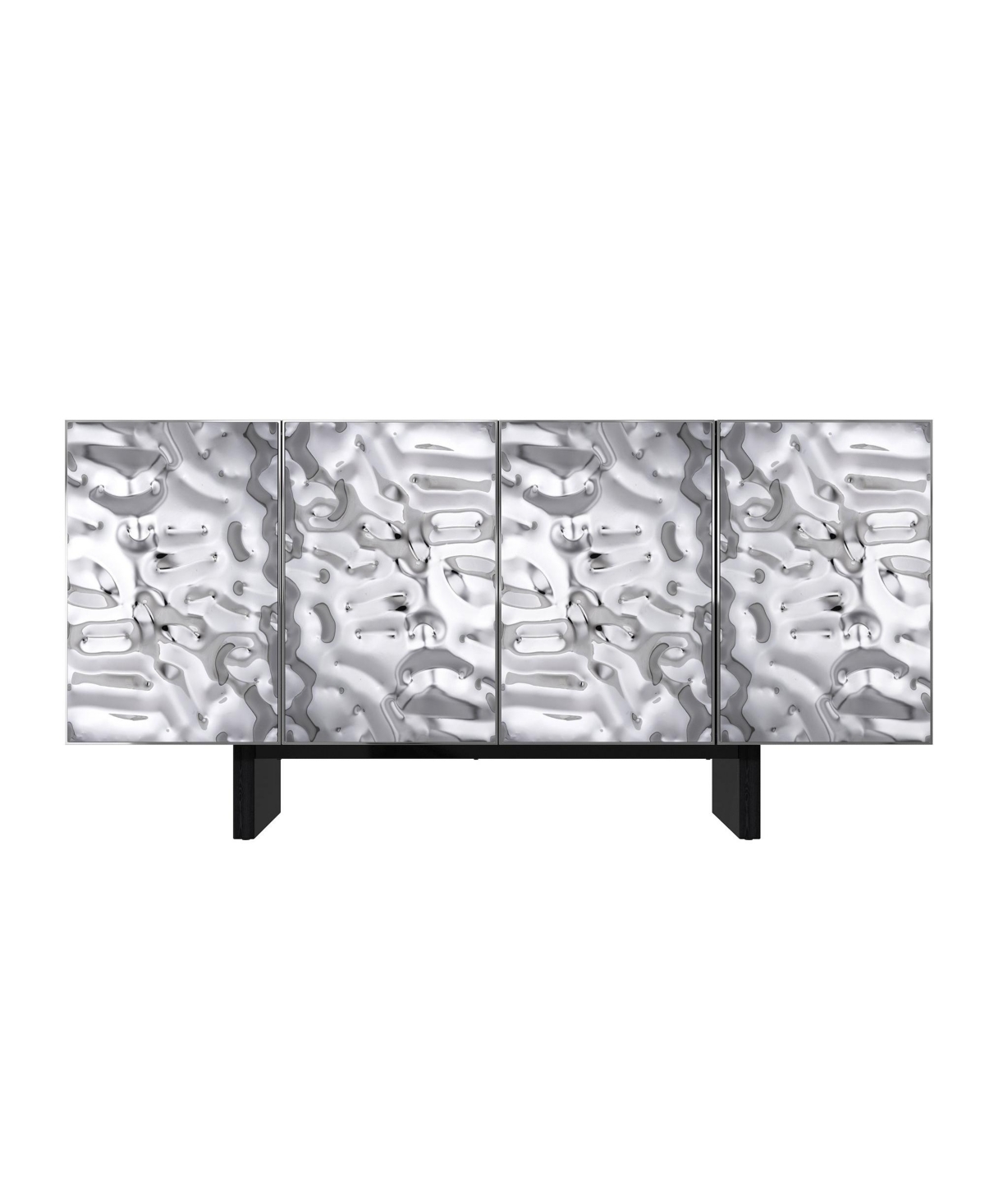 Click here for 4 Door Storage Cabinet with Stainless Steel Wave P... prices