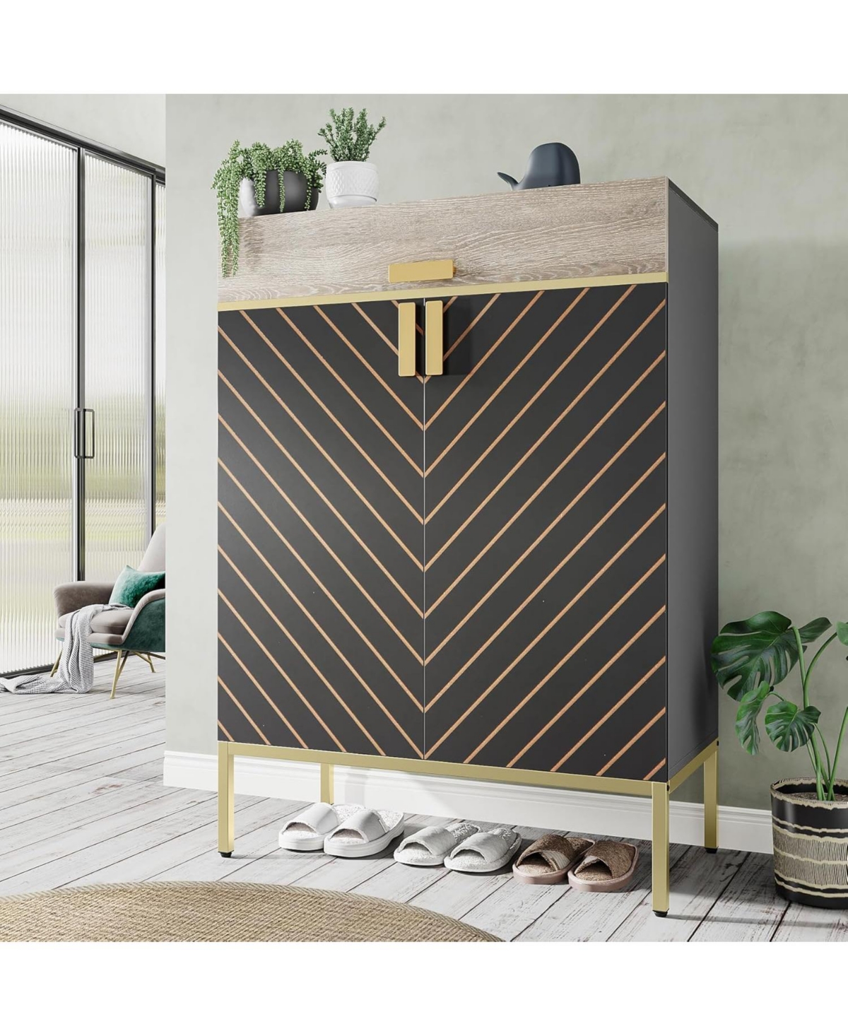 Click here for Tribesigns Shoe Cabinet with Drawers  4-Tier Shoe... prices