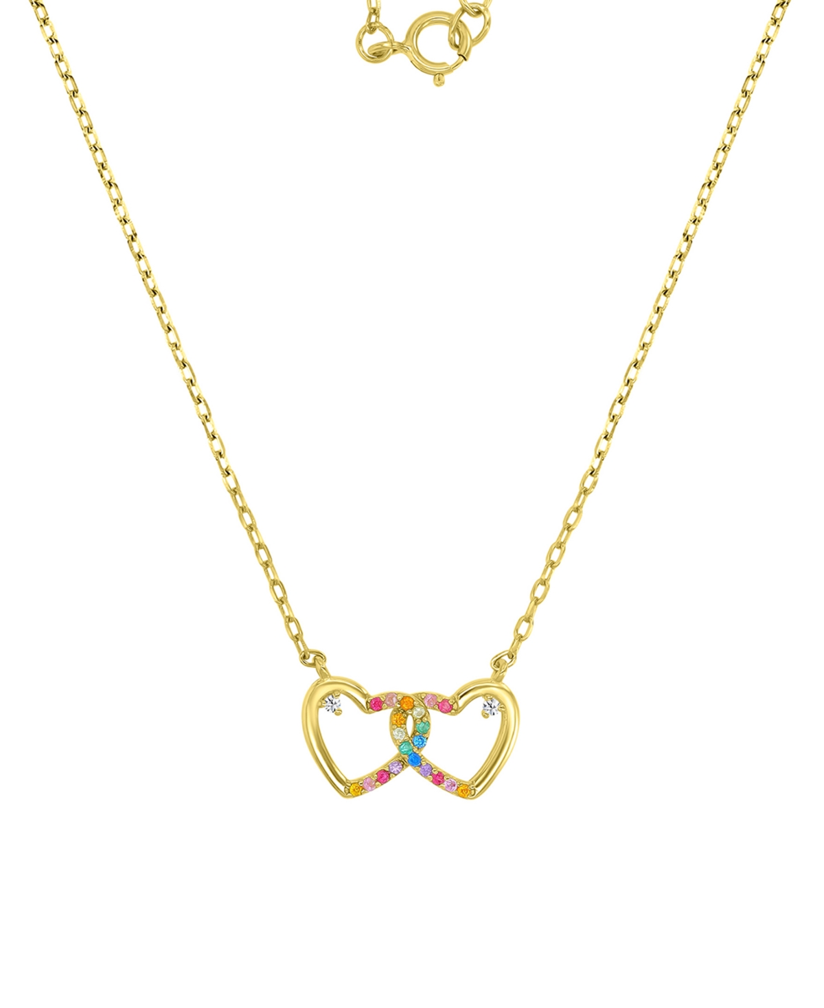 Click here for Multicolor Cubic Zirconia Interlocking Hearts Pend... prices