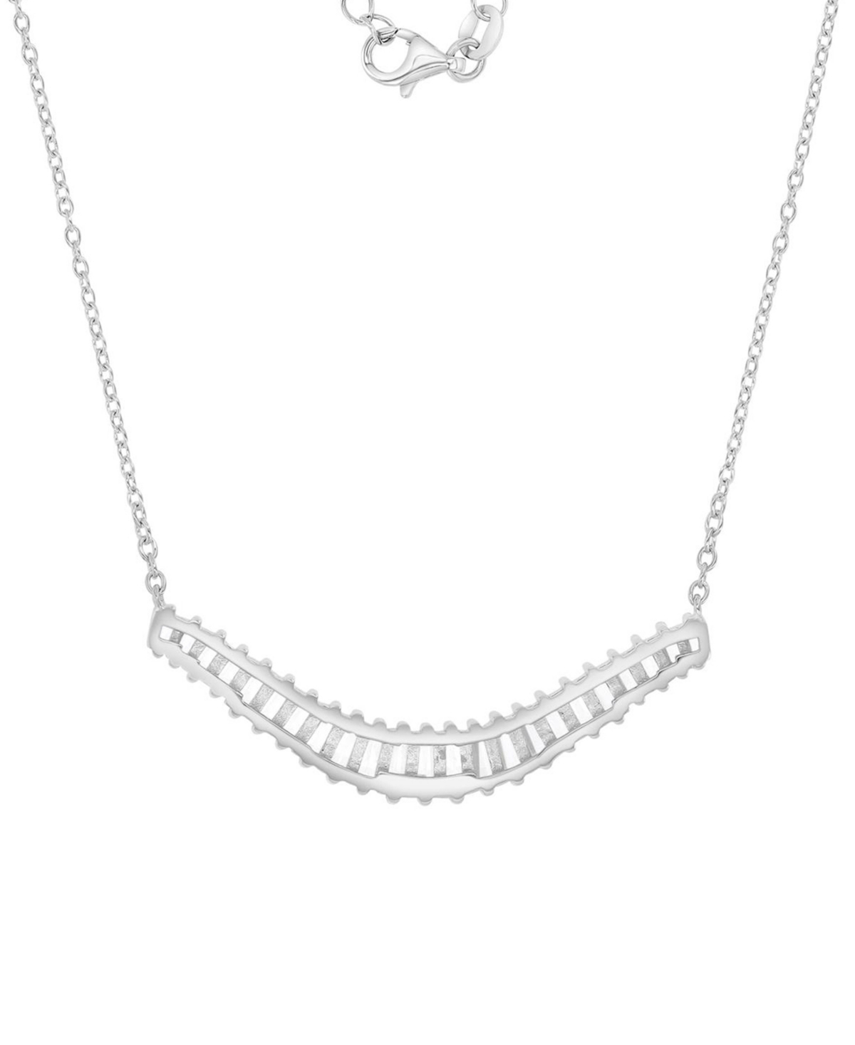 Click here for Cubic Zirconia Baguette Graduated 18 Pendant Neckl... prices