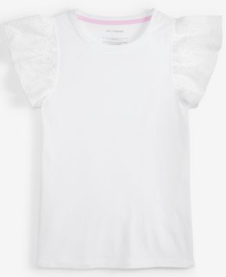 Big Girl Eyelet-Flutter-Sleeve Top, Exclusively at Macy's - Macy's