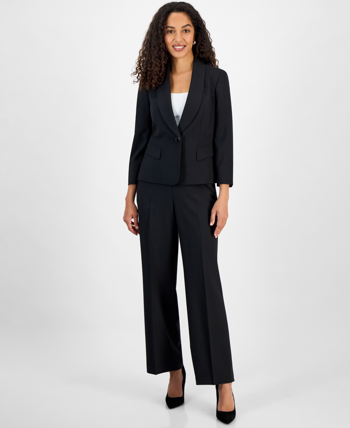 Click here for Le Suit Womens Shawl-Collar One-Button Jacket & Pu... prices
