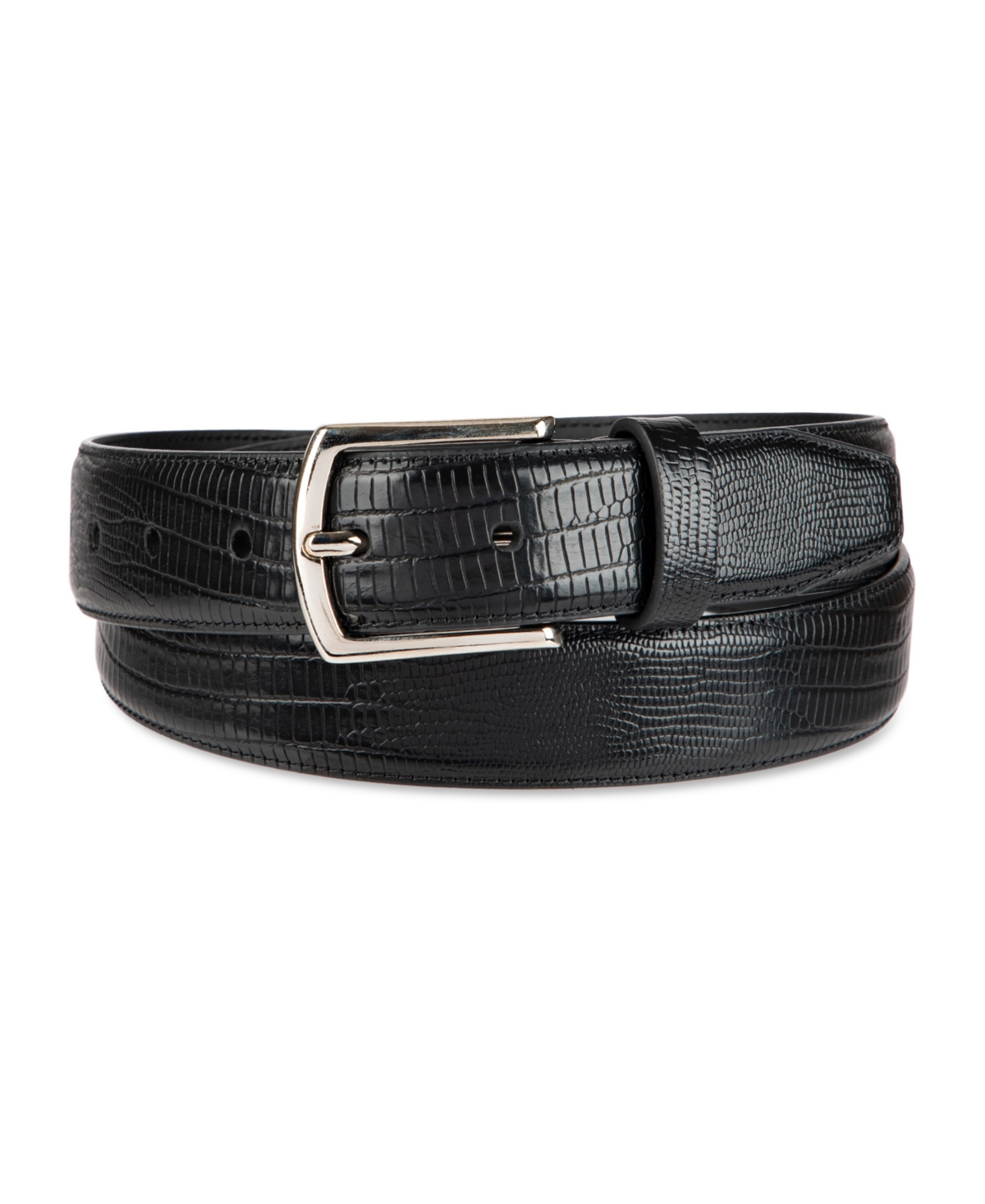 Click here for Alfani Mens Feather Edge Lizard Dress Belt - Black prices
