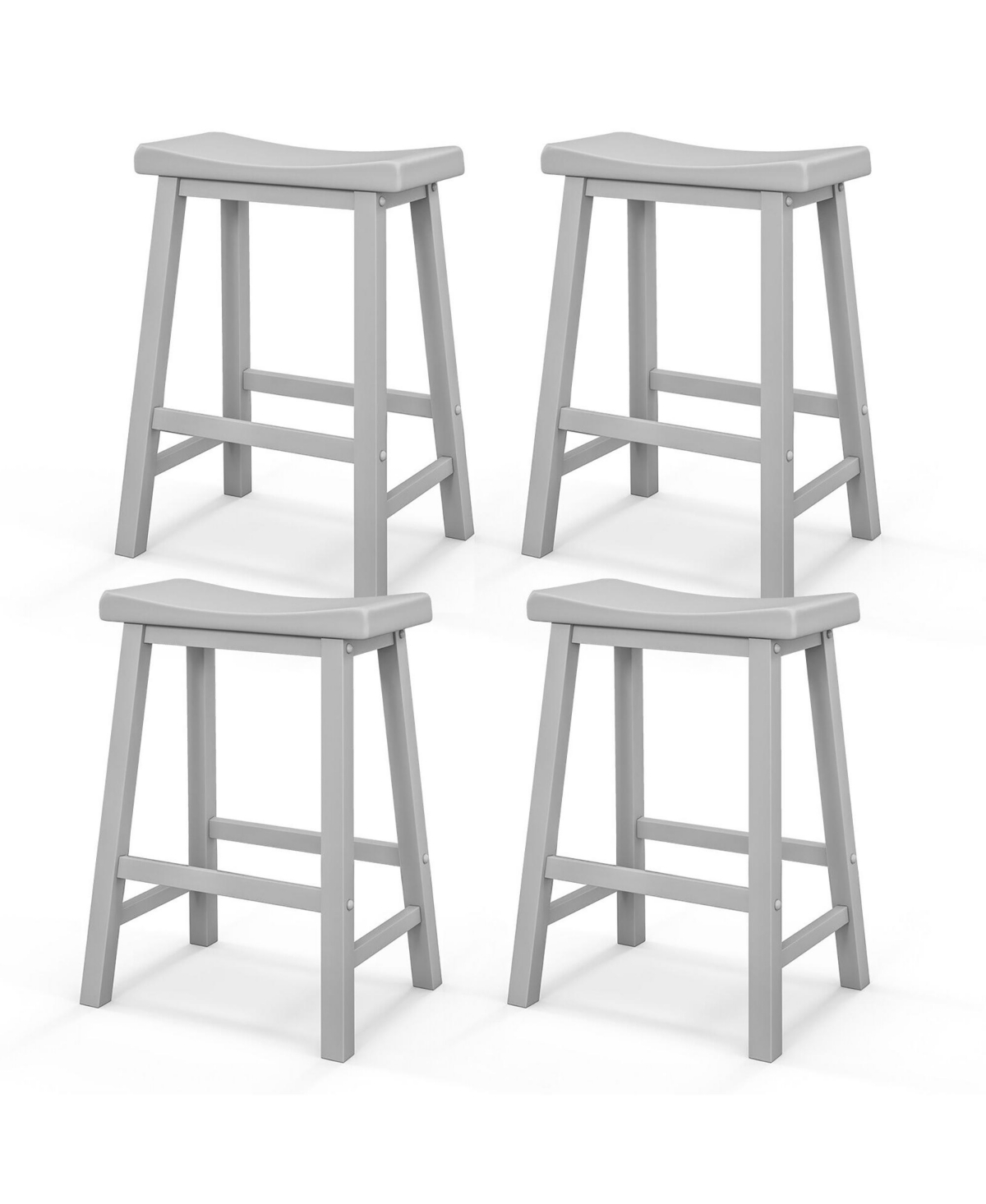 Click here for Gymax Set of 4 Saddle Bar Stools Counter Height Di... prices