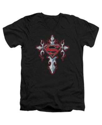 Superman Men's Gothic Steel Logo Short Sleeve Adult V Neck Tee / T ...