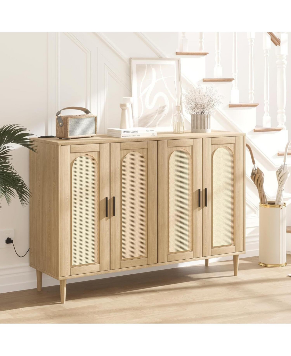 Click here for gaomon Rattan Sideboard Buffet Cabinet  4 Doors Ac... prices