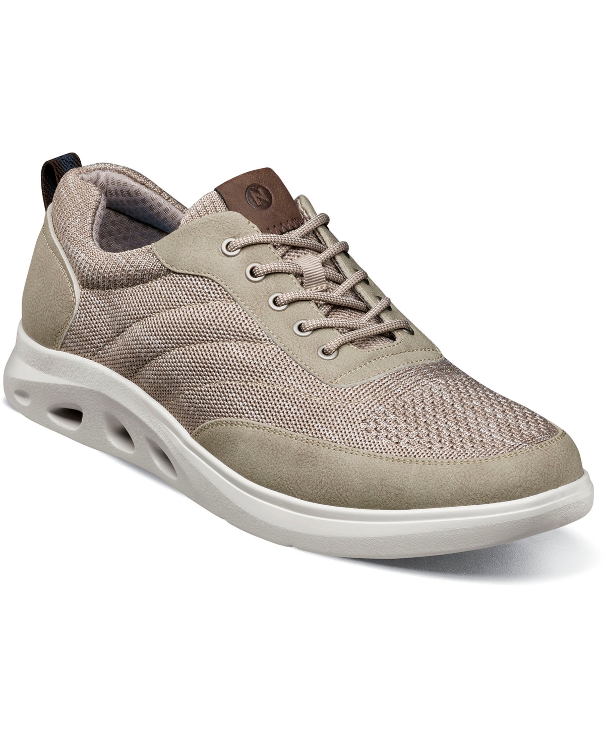 Click here for Nunn Bush Mens Ponte Knit Moc Toe Sneaker - Taupe prices