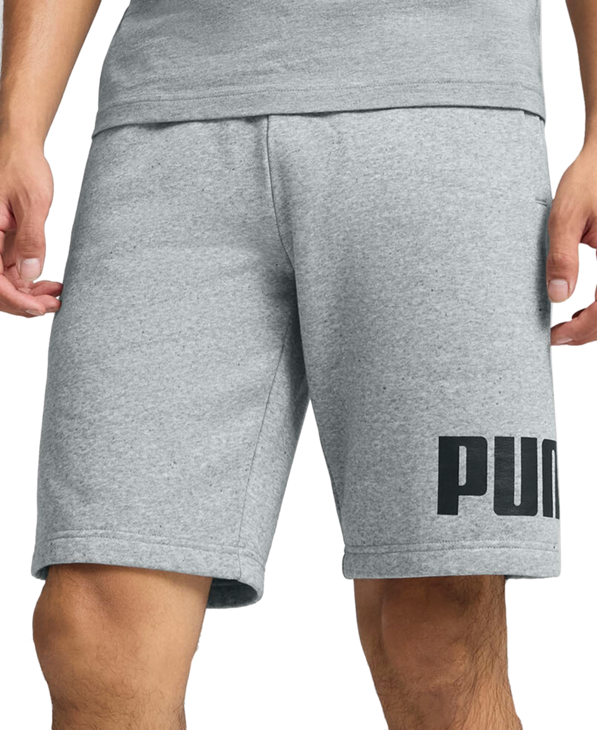 Puma Mens Logo Drawstring Shorts - Grey
